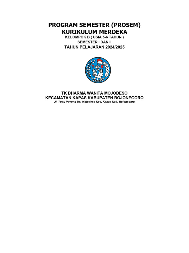 Program Semester TK B | PDF