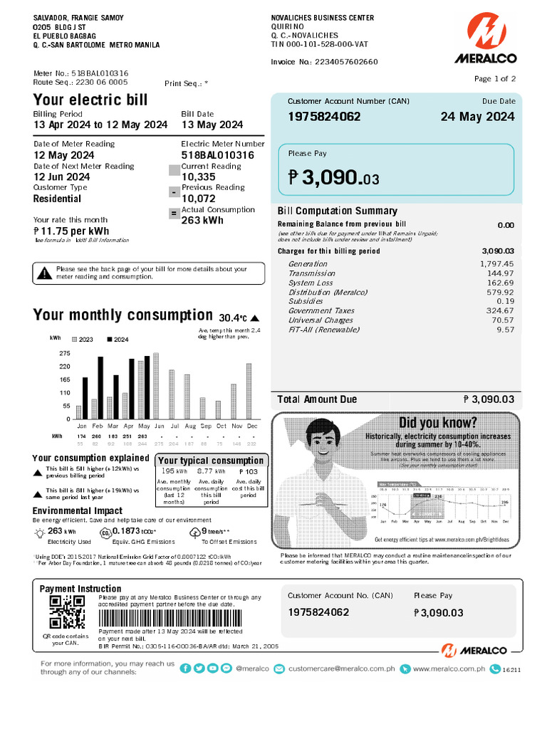 MERALCO_Proof-of-Billing | PDF | Banks | Electric Power MERALCO_Proof-of-Billing | PDF | Banks | Electric Power