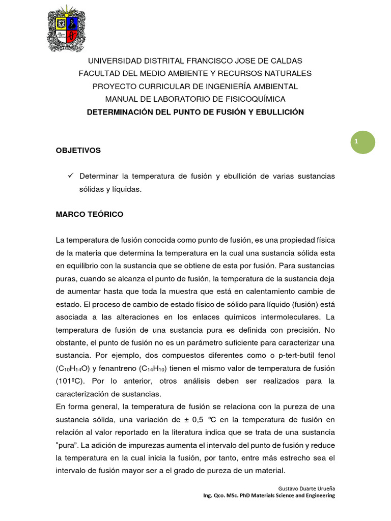 Segundo Laboratorio-Puntos de Fusión y Ebullición | PDF | Derritiendo ...