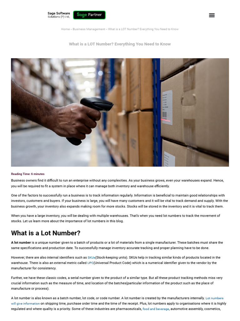 Lot Numbers: Essential for Businesses | PDF | Inventory | Business