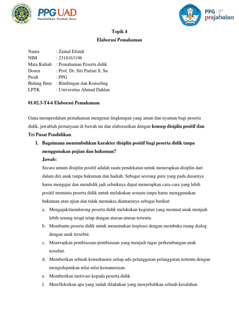 01.02.3-T4-6 Elaborasi Pemahaman - Zainal Efendi - 2318163196 - PPGBK ...