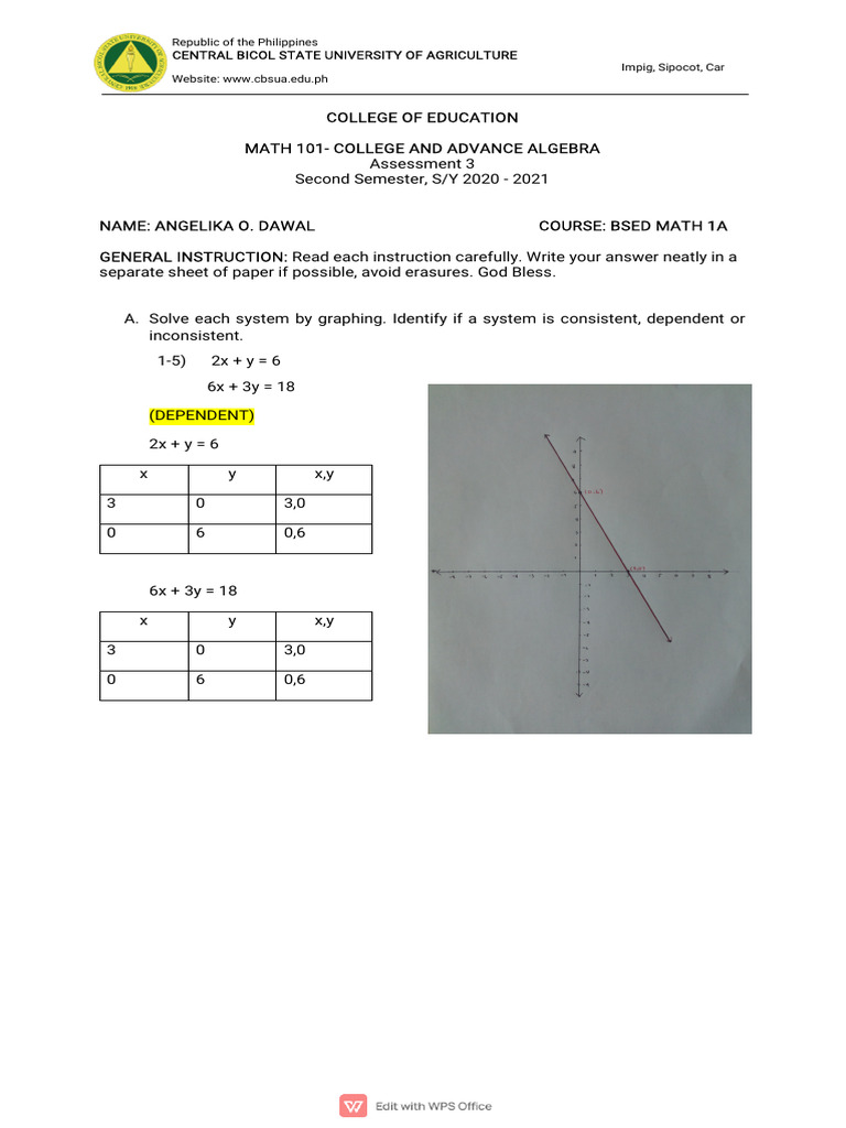 Bsed Math 1a (Assessment 3) | PDF
