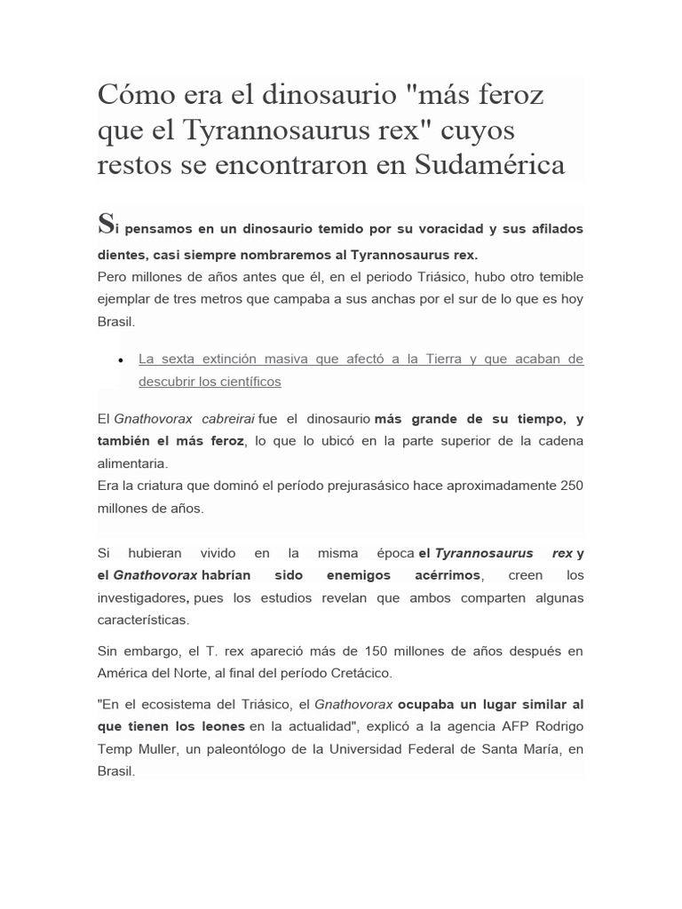Dinosaurios REX | PDF | Dinosaurios | tiranosaurio