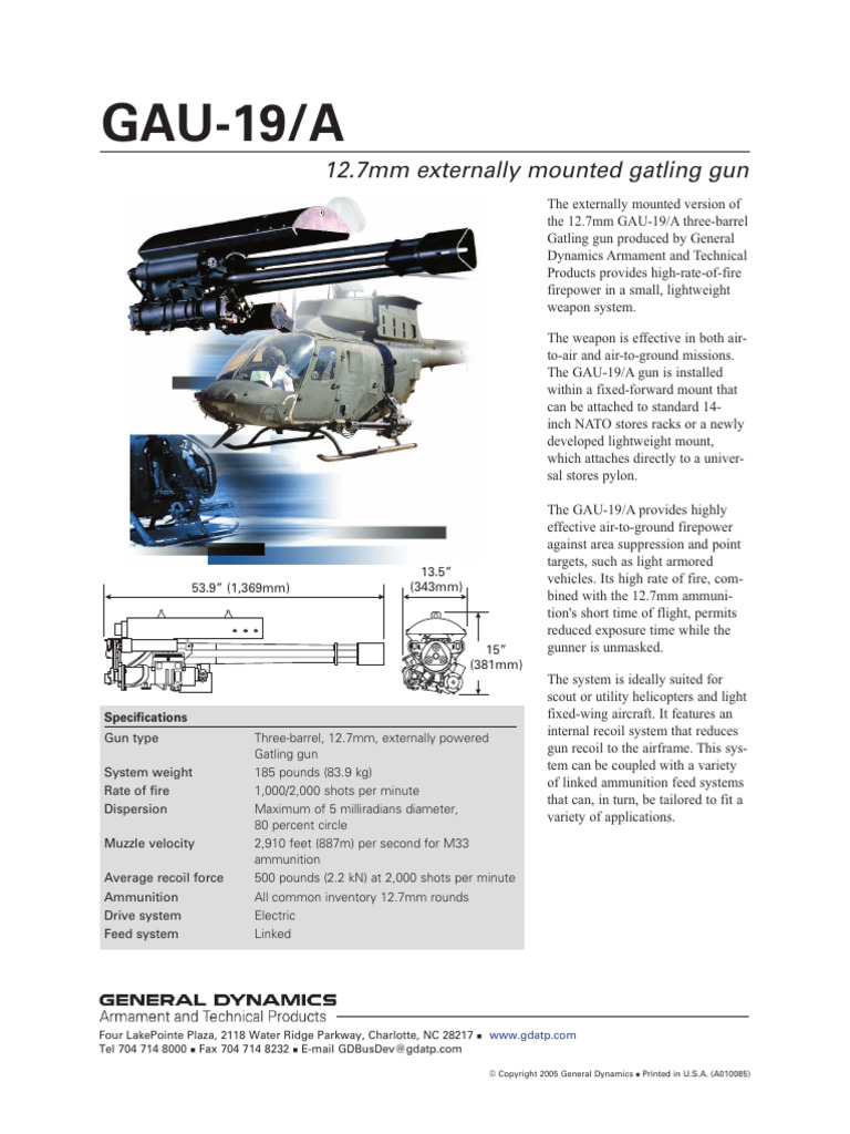 GAU-19 External | PDF | Projectiles | Military Technology