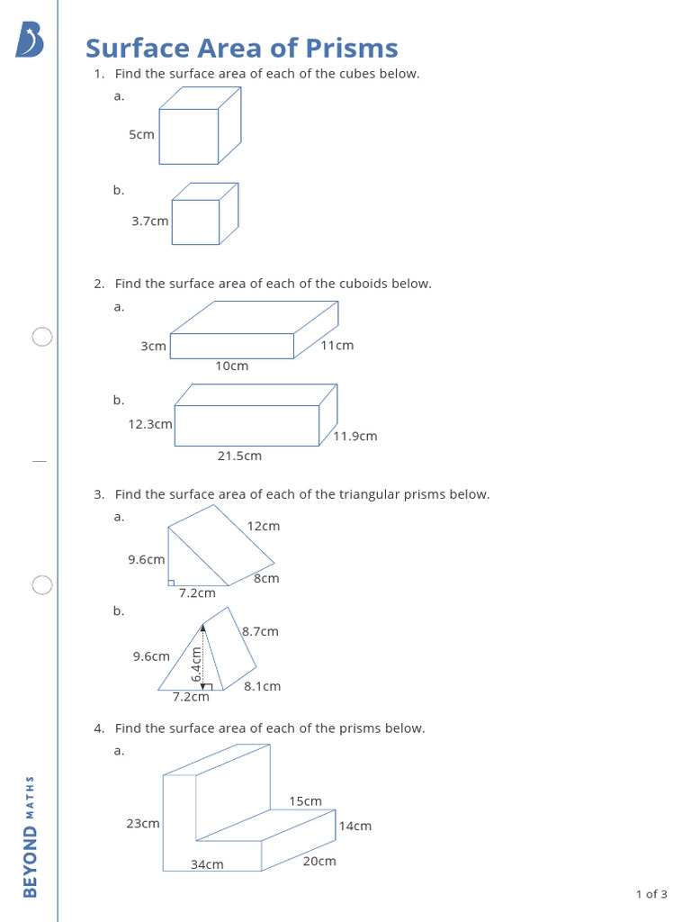 Surface area of prisms | PDF | Volume | Convex Geometry