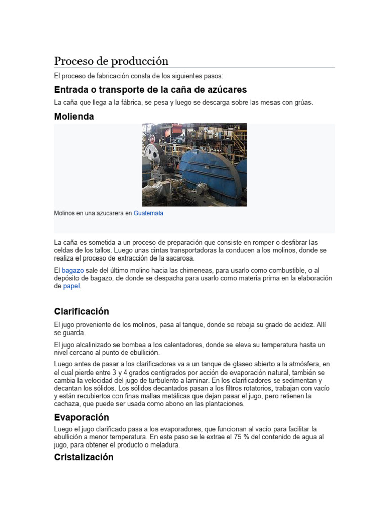 Proceso Del Azucar | PDF | Azúcar | Dieta y nutrición