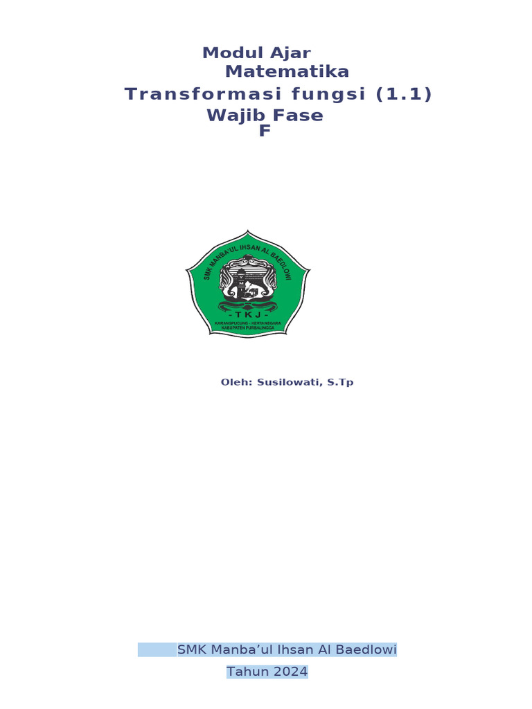Modul Ajar Transformasi Fungsi 1.1 (PDF - Io) | PDF | Karier & Perkembangan