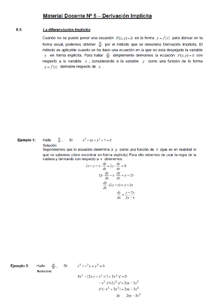 Derivada Implícita | PDF