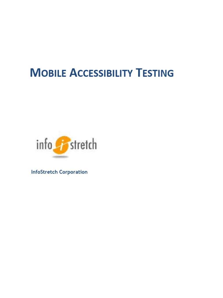 Mobile Accessibility Testing v1.0 | PDF | Mobile App | Accessibility