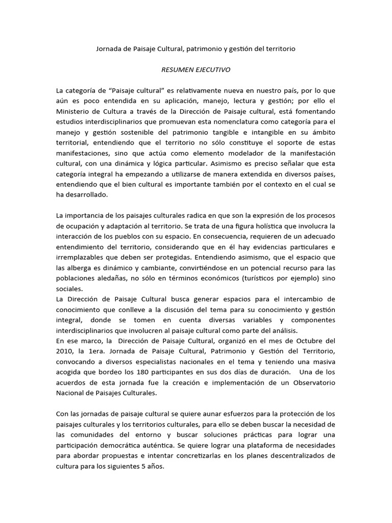 modelo de resumen ejecutivo | PDF | Paisaje | Conocimiento modelo de resumen ejecutivo | PDF | Paisaje | Conocimiento