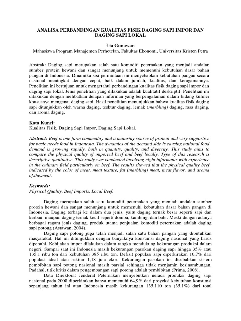 80764-ID Analisa Perbandingan Kualitas Fisik Daging | PDF | Kesehatan Holistik