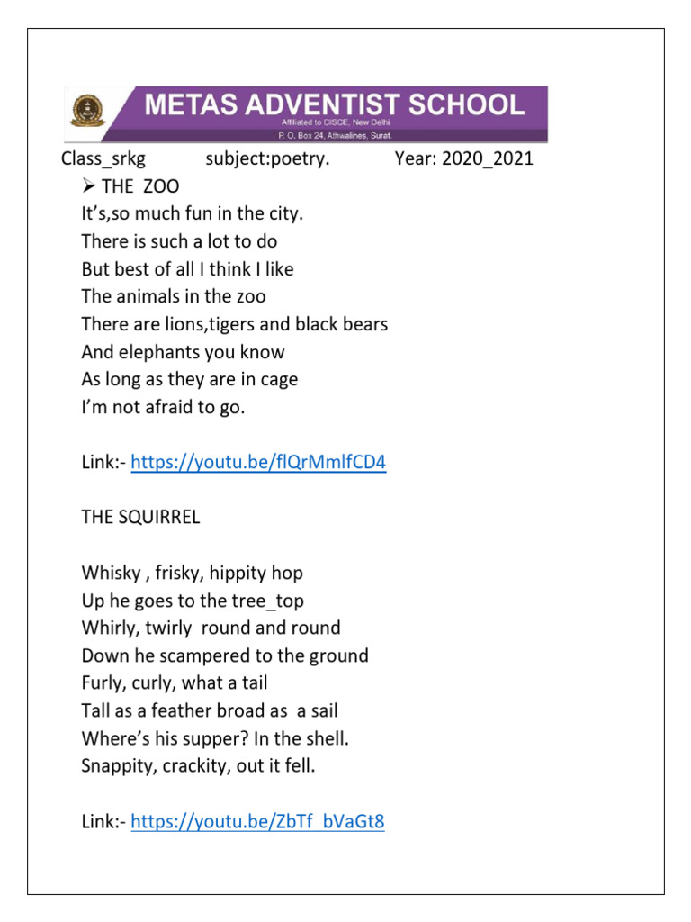 Fun Children's Poetry Collection | PDF