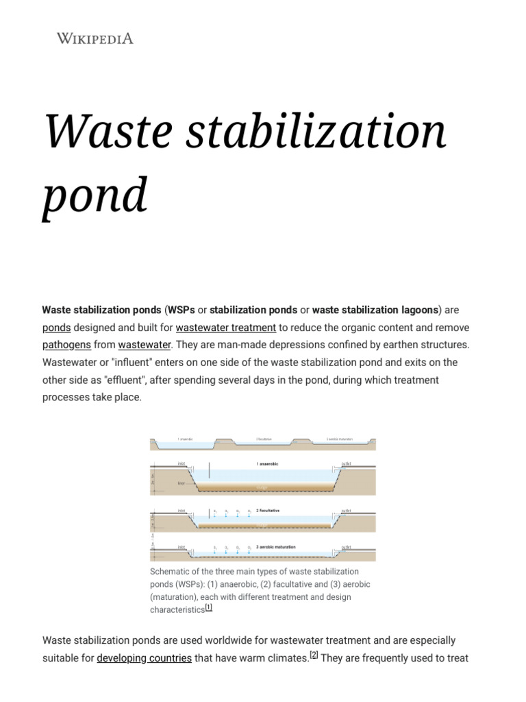 Waste Stabilization Ponds Overview | PDF | Sewage Treatment | Hydrology