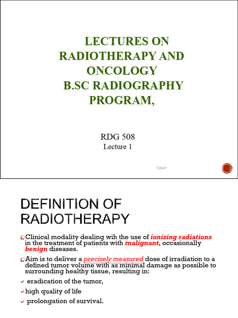 RDG 508 | PDF | Radiation Therapy | Ionizing Radiation