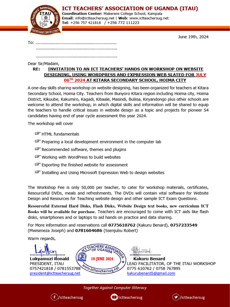 ITAU Letter Website Design | PDF | Word Press | Software