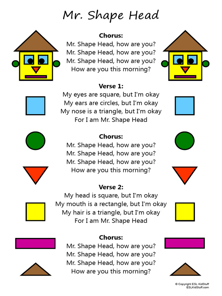 Mr Shape Head Song Words | PDF