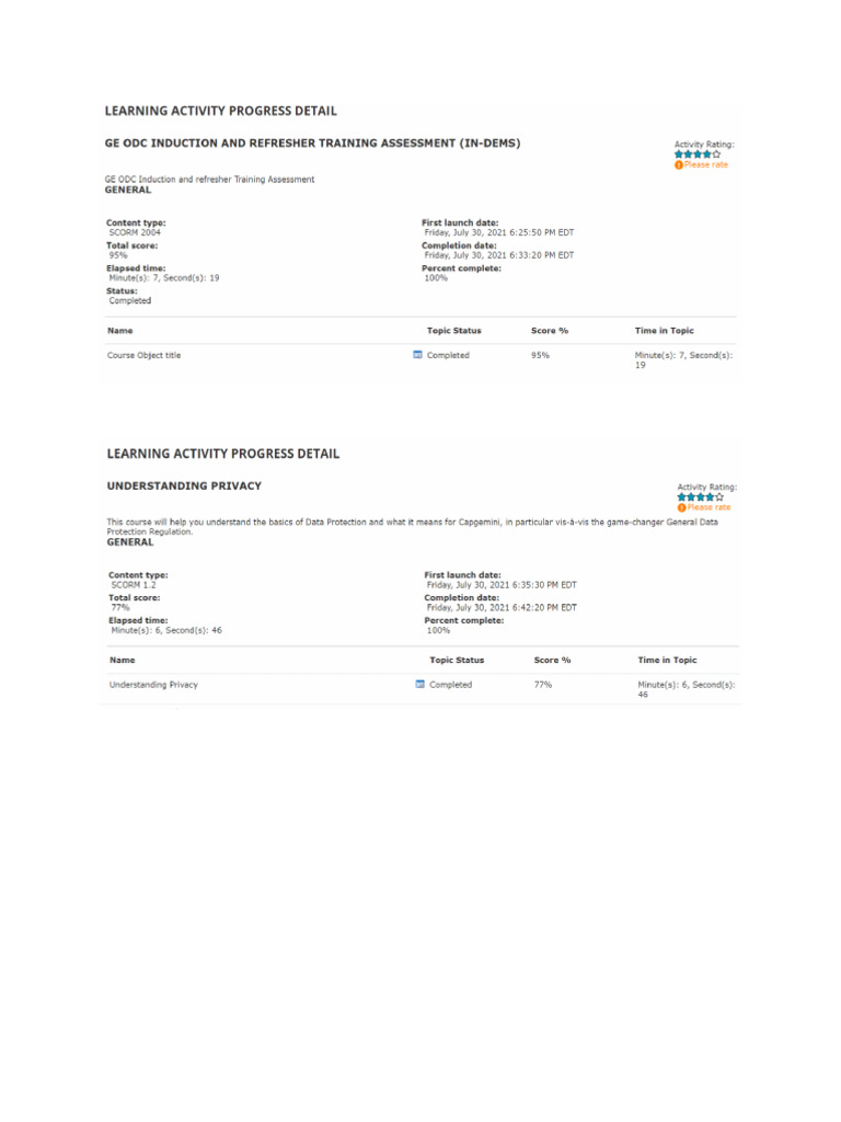 Training Screenshots | PDF