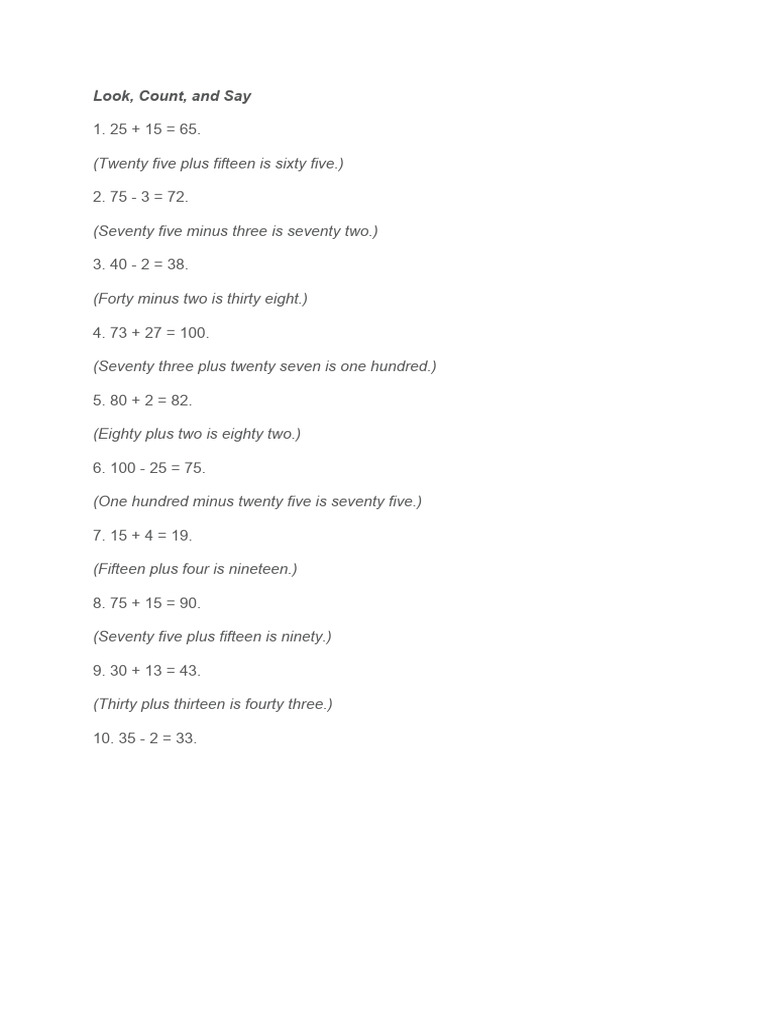 Basic Arithmetic Operations | PDF