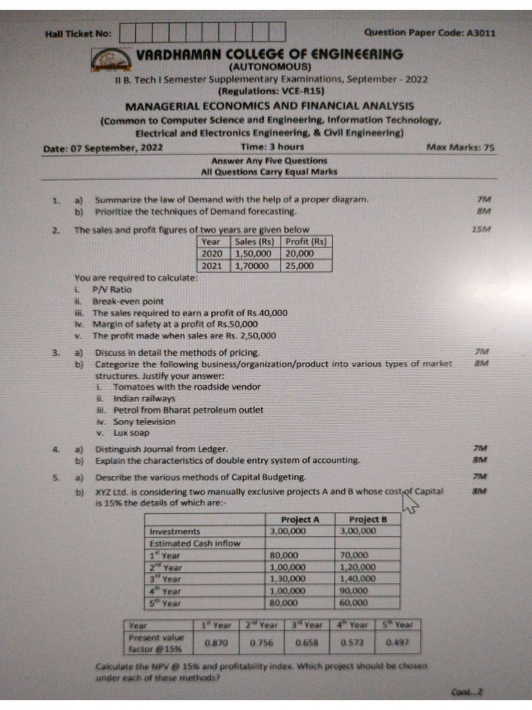 BEFA Previous Year Question Papers | PDF