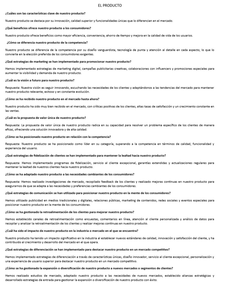 El Producto | PDF | Marketing | Producto (Negocio)