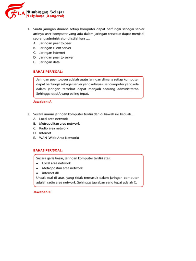 Bank Soal TKK 1 | PDF