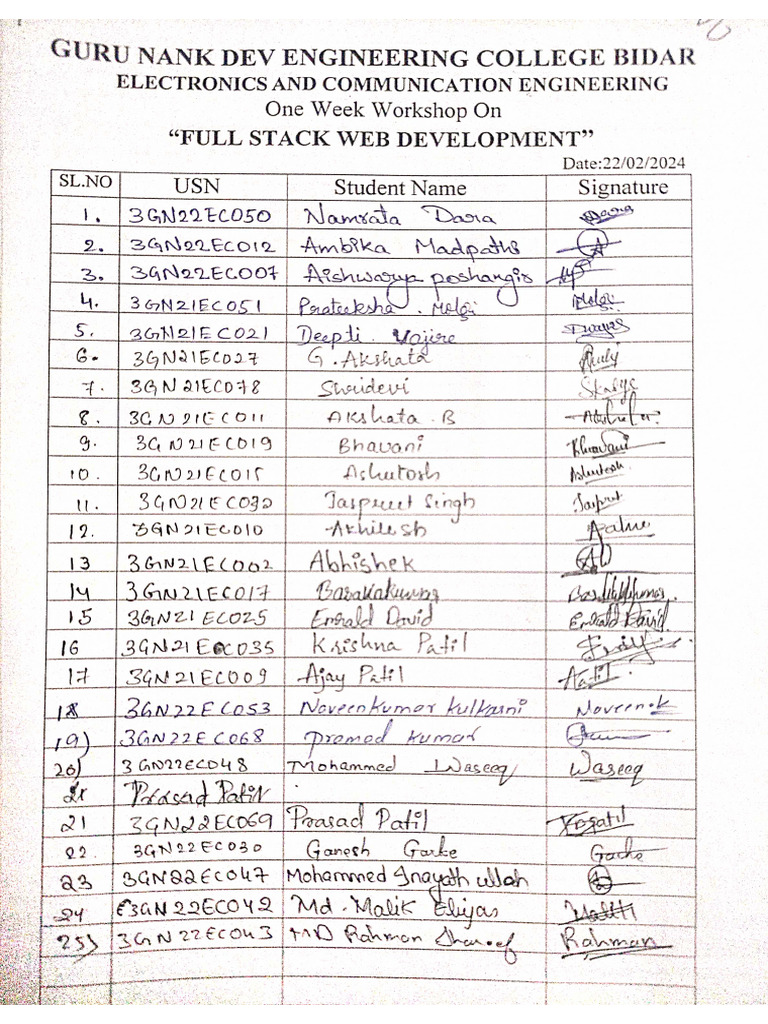 Full Stack Attendance | PDF