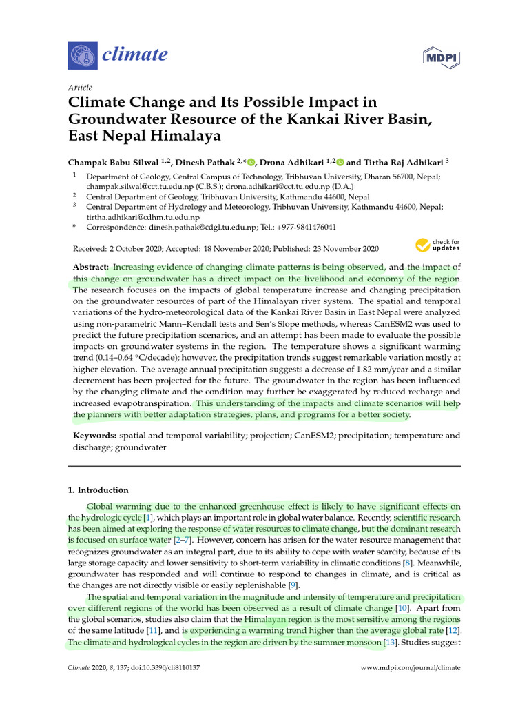 Silwal et al 2020 | Download Free PDF | Climate | General Circulation Model