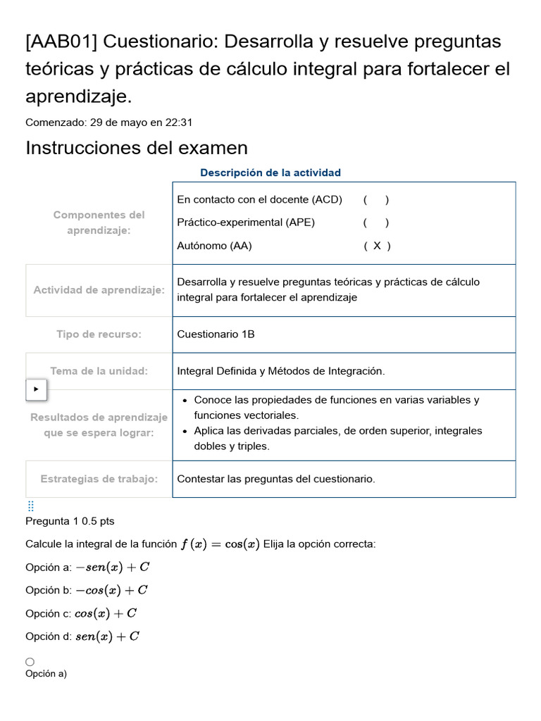 Examen_ [AAB01] Cuestionario_ Desarrolla y resuelve preguntas teóricas y prácticas de cálculo ...