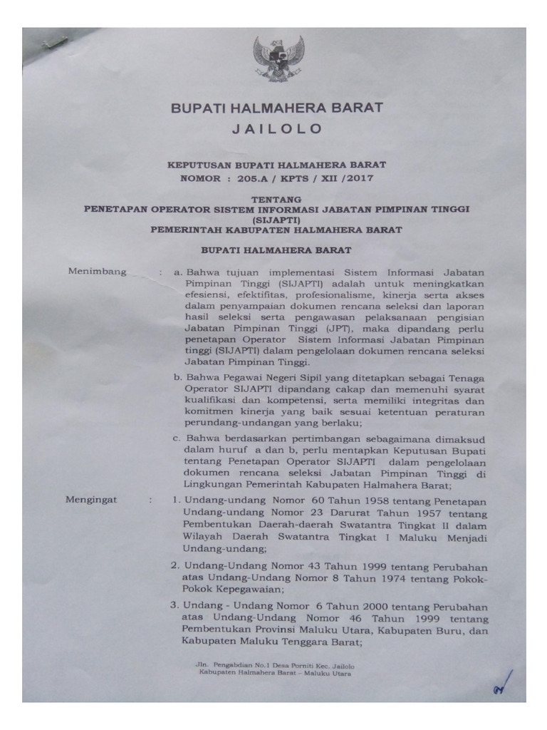 SK Operator (Contoh) | PDF