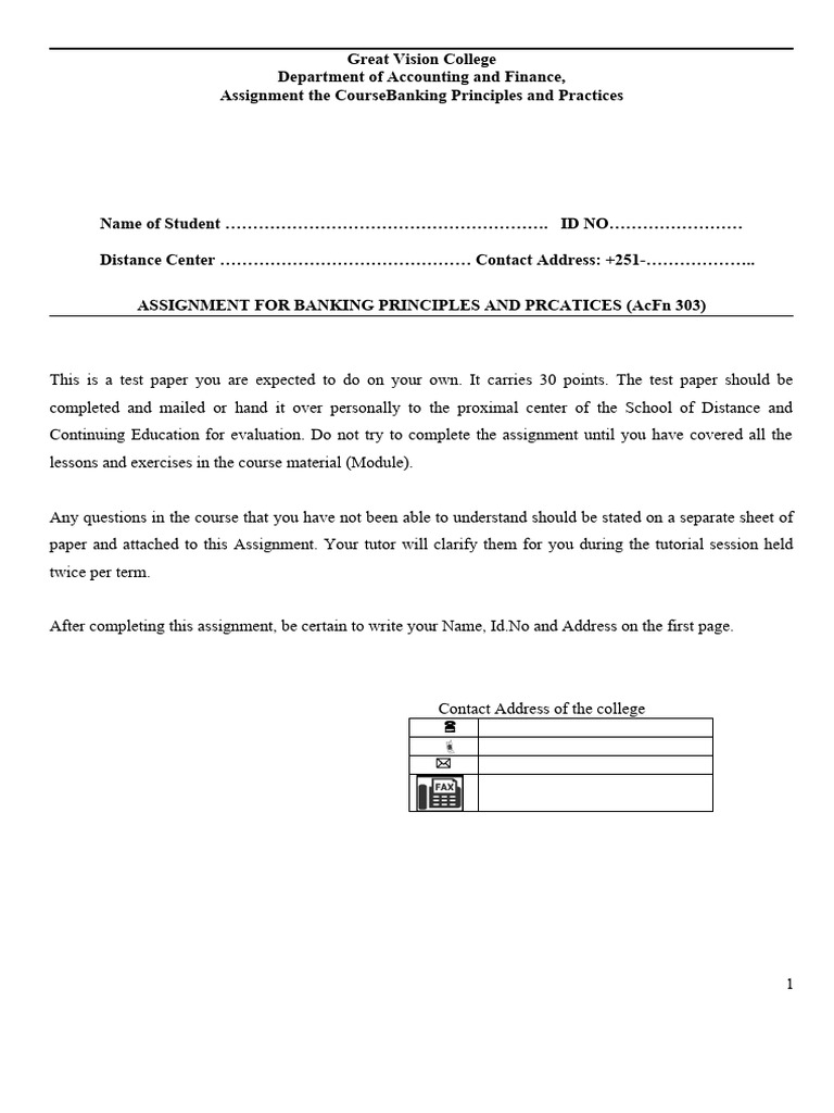 Banking Assignment | PDF | Banks | Central Banks