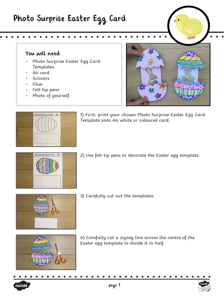 DIY Photo Surprise Easter Egg Card | PDF | Home & Garden