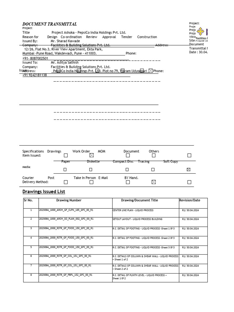 Document Transmittal DT-30 01052024 | PDF