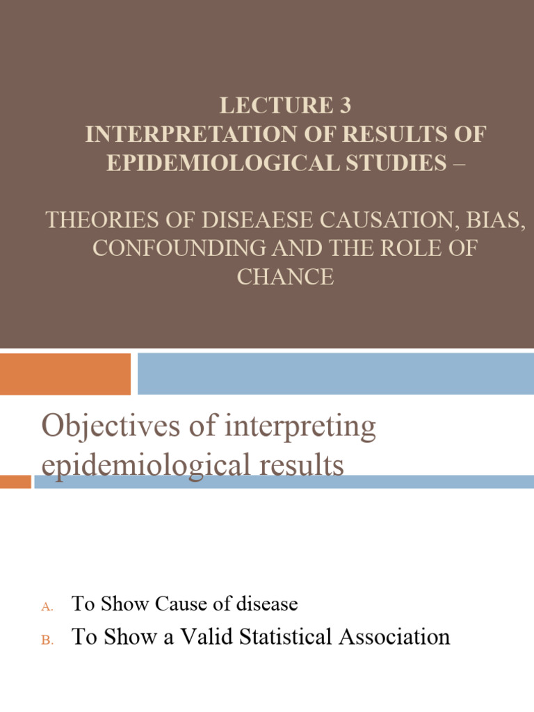 L3 Interpretation of Results of Epidemiological Results Bias and | PDF | Epidemiology | Confounding
