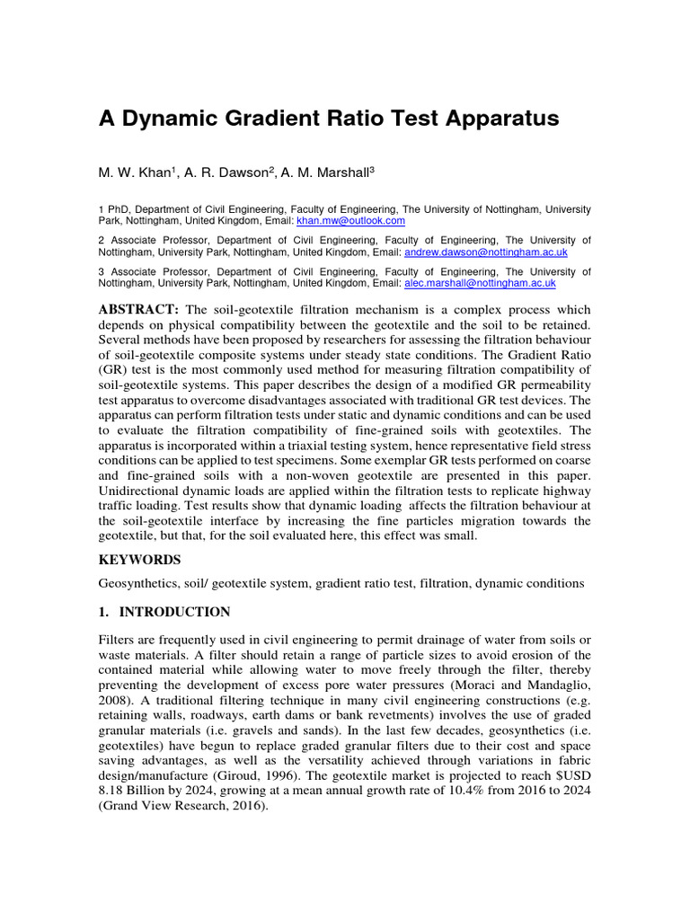 Gradient Ratio Test | PDF | Drainage | Filtration