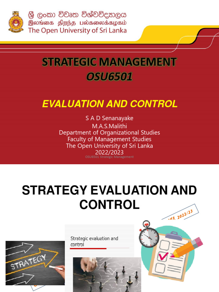 Strategic Evaluatoin and Control BMS Hons 2022 2023 | PDF | Strategic Management | Strategic ...