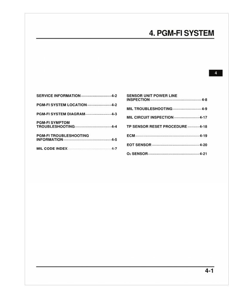 PGM-FI System Components Guide | PDF | Throttle | Fuel Injection
