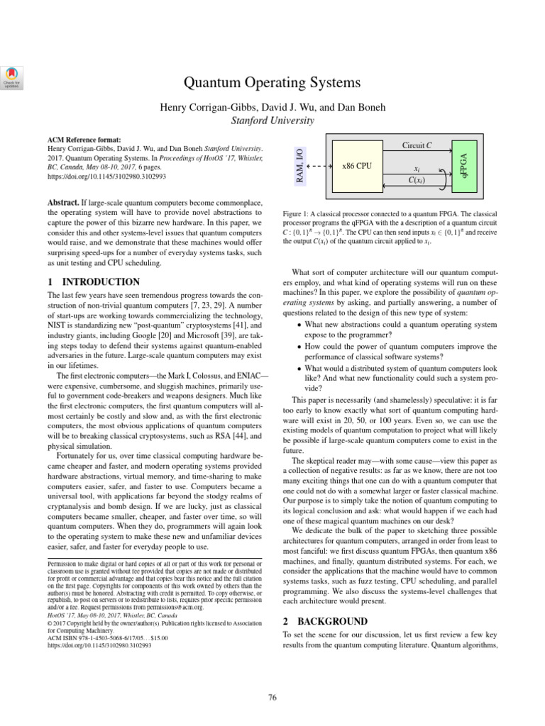 Quantum Operating Systems | PDF | Quantum Computing | Map Reduce