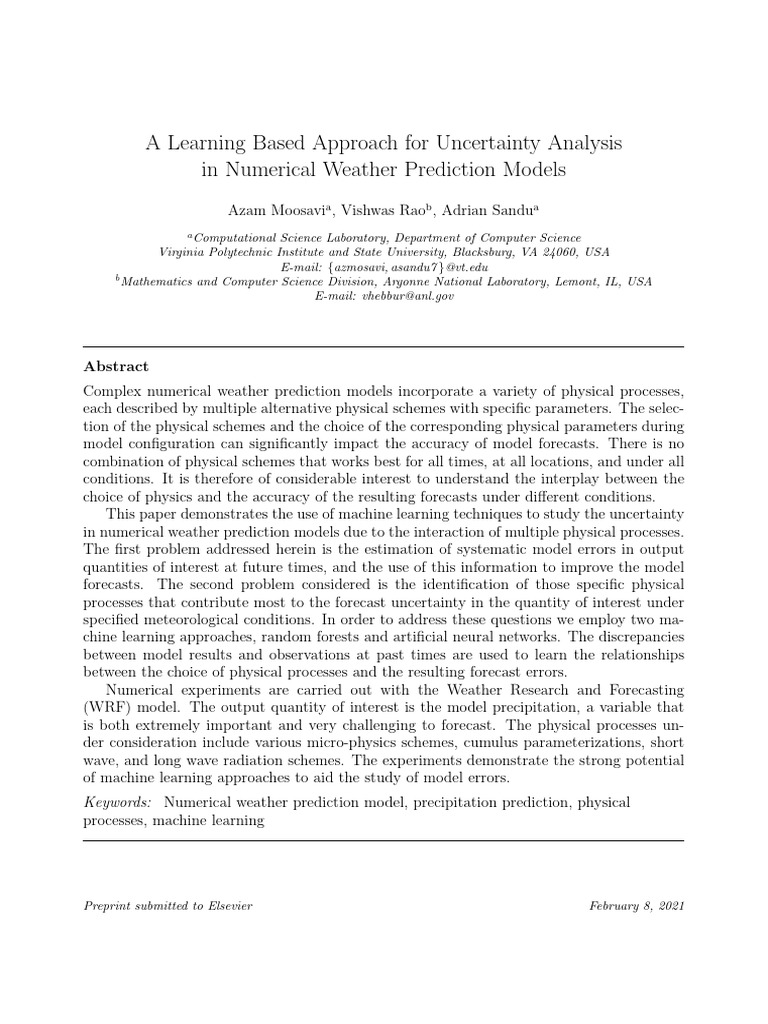 Weather Predictio ML paper | PDF | Numerical Weather Prediction ...