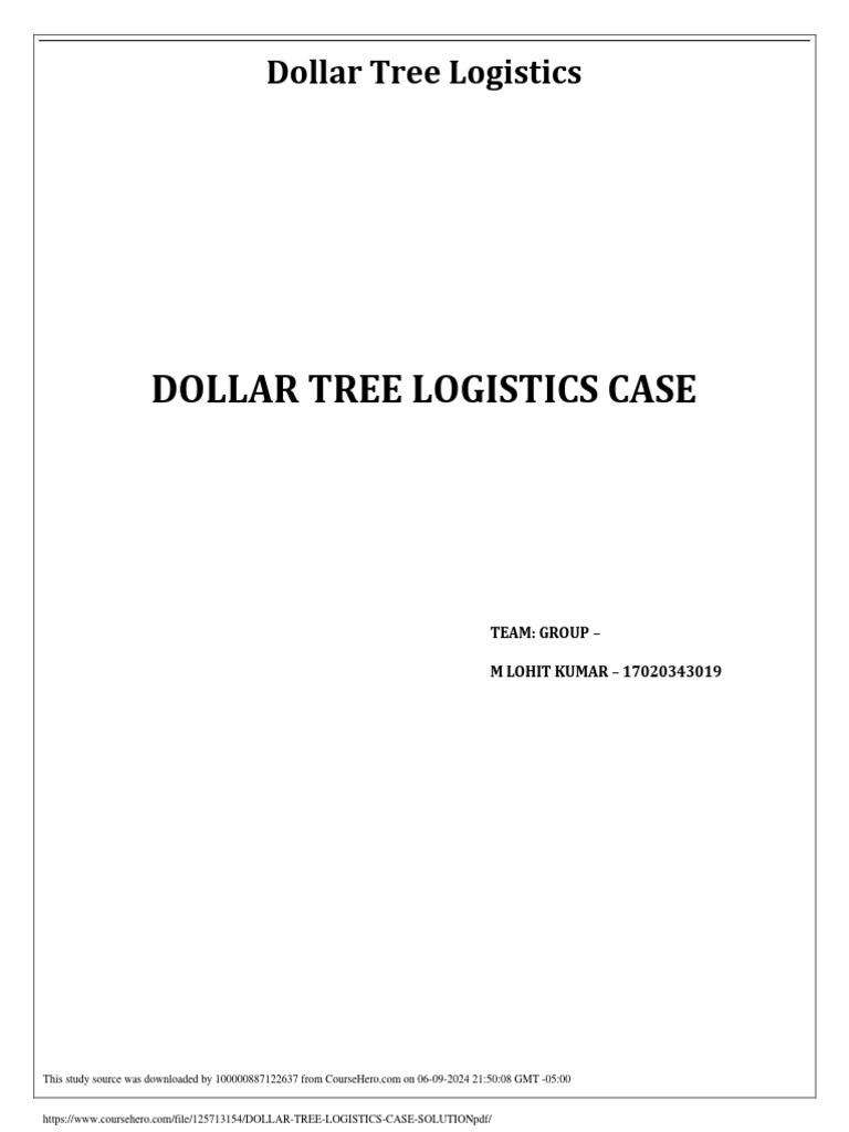 Dollar Tree Logistics Case Solution PDF | PDF | Business | Economies