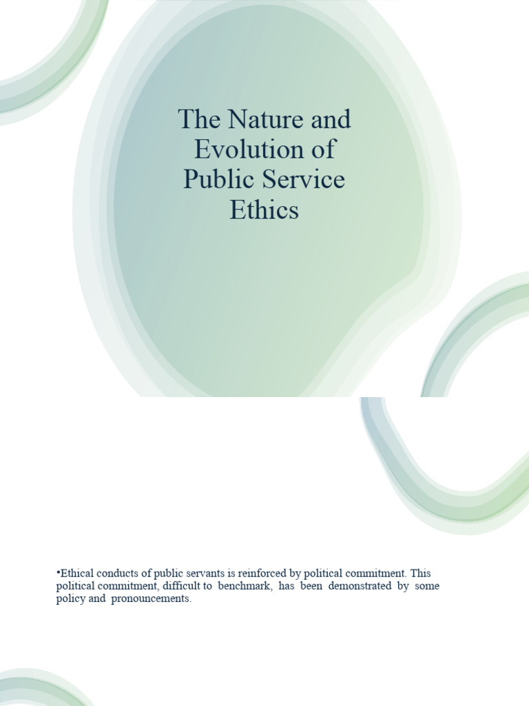 The Nature and Evolution of Public Service Ethics | PDF | Morality ...
