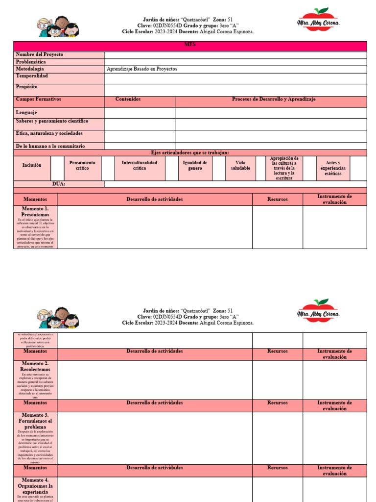 Formato Planeacion ABP (Aprendizaje Basado en Problemas ABP) | PDF | Evaluación | Educación de ...