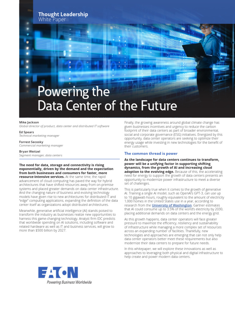 Eaton Powering DC Future | PDF | Data Center | Computer Security