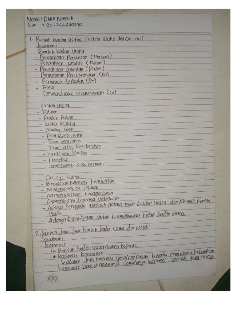 Dara Amelia (2022634110040) AB. 2c | PDF