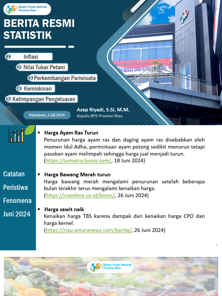 Materi Presentasi Berita Resmi Statistik (BRS) BPS Provinsi Riau ...
