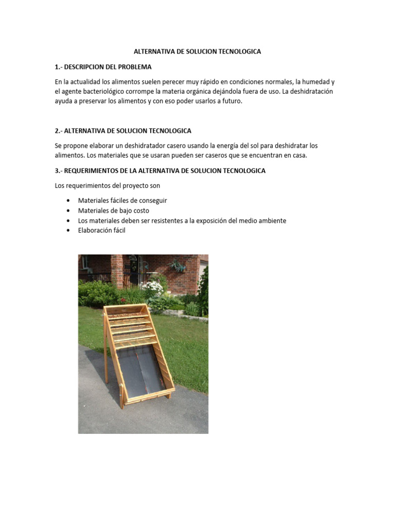 Deshidratador Casero SOLUCION TECNO ALTERNAT | PDF | Ciencia y matemáticas