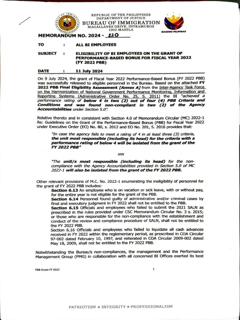 Memo 2024-110 PBB Grant 2022 | PDF