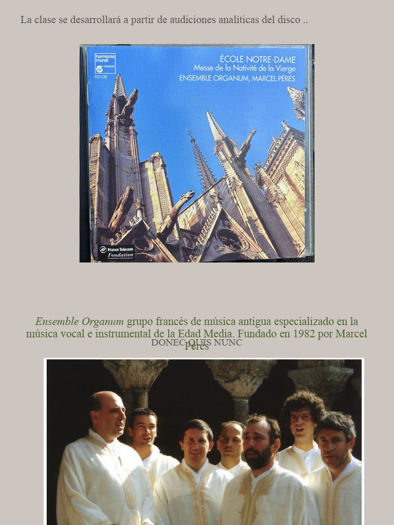 Música Medieval: Ensemble Organum | PDF | Composiciones Musicales ...