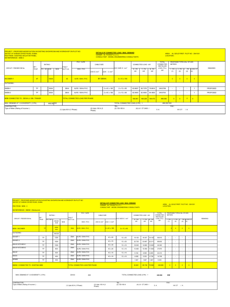 P 717 Load Schedule For Final Submission 11-07-24 | PDF | Water Heating ...