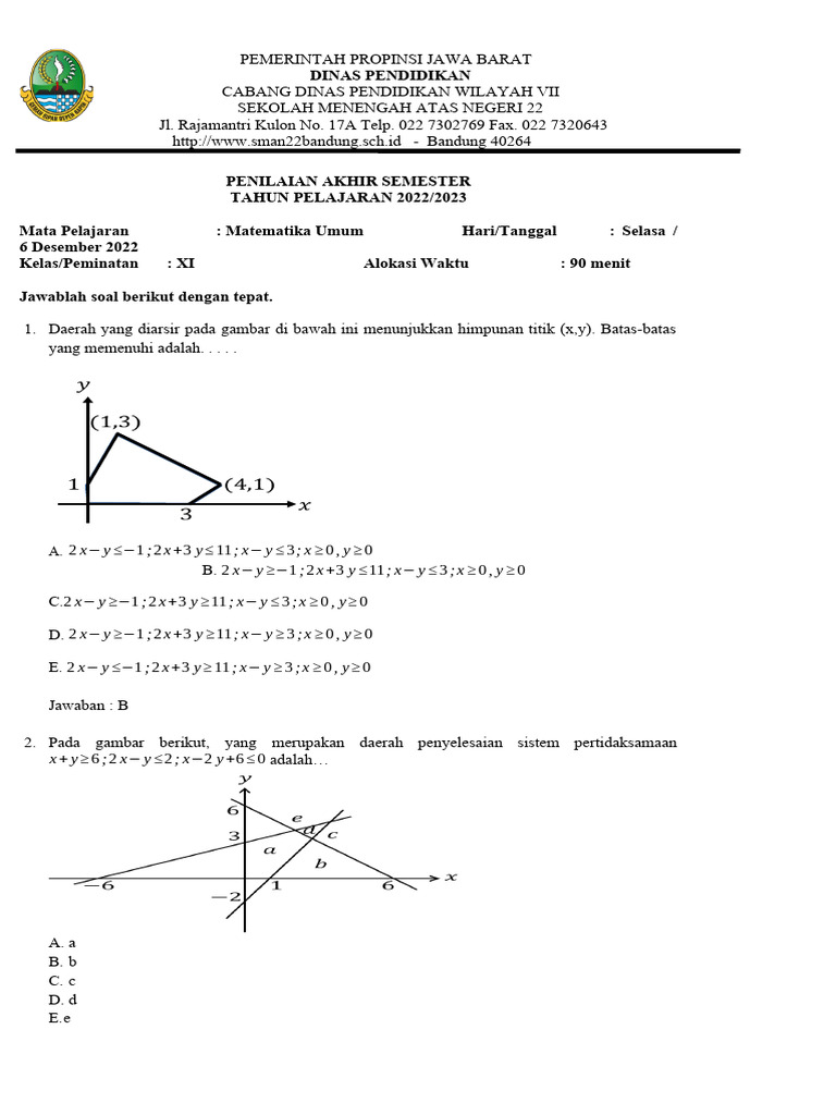 Naskah Soal MATUM XI 2022 | PDF | Metode & Bahan Ajar