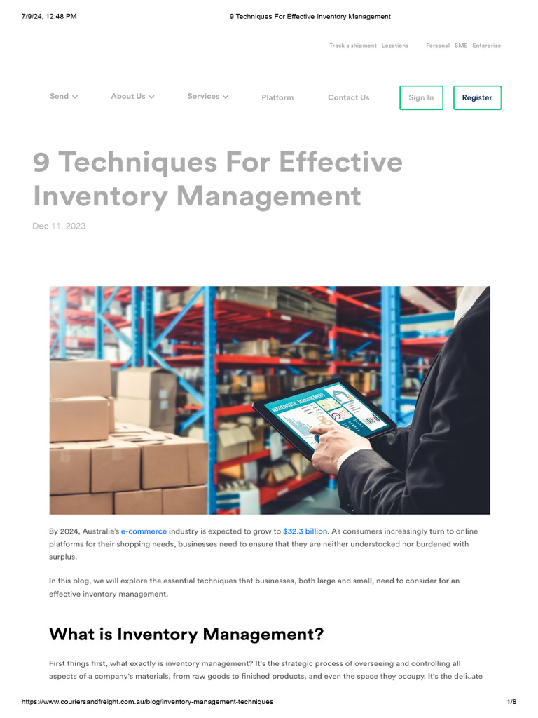 9 Essential Inventory Management Techniques | PDF | Inventory | Cargo
